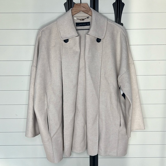Zara | Jackets & Coats | Zara Wool Handmade Cape Coat Nwt | Poshmark